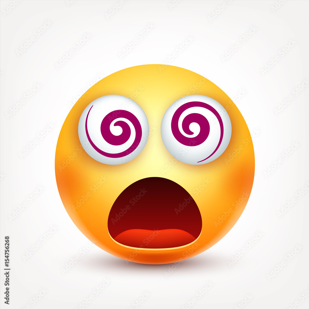 Smiley crazy,smiling emoticon. Yellow face with emotions. Facial ...
