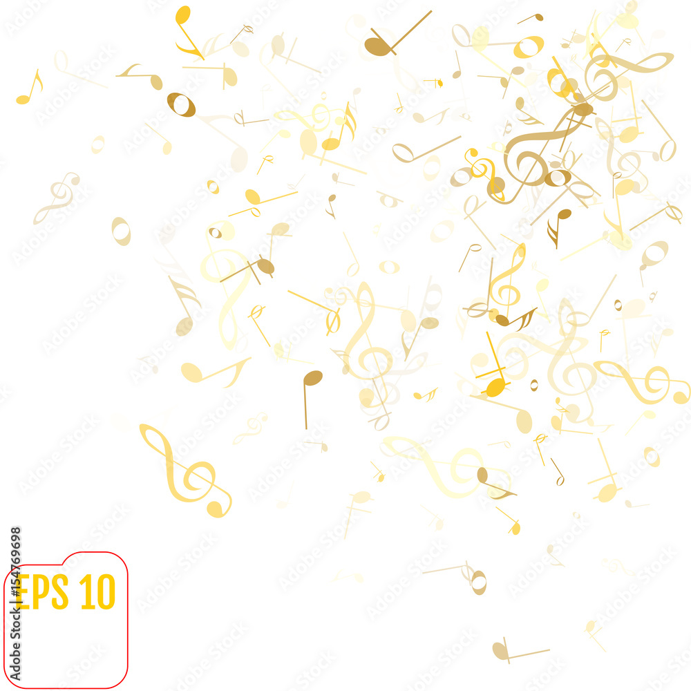 Vector Falling Notes Background. Frame of Treble Clefs, Bass Clefs and ...