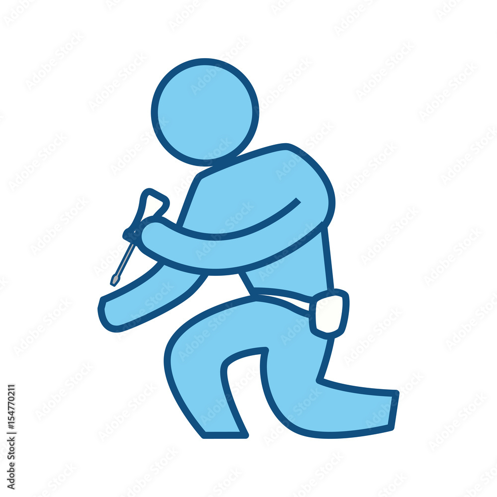 worker man silhouette vector icon illustration graphic design Stock ...