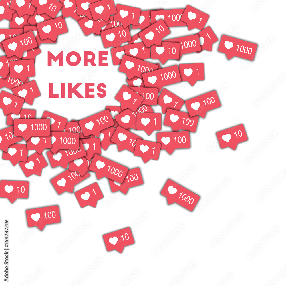 More likes. Social media icons in abstract shape background with pink ...