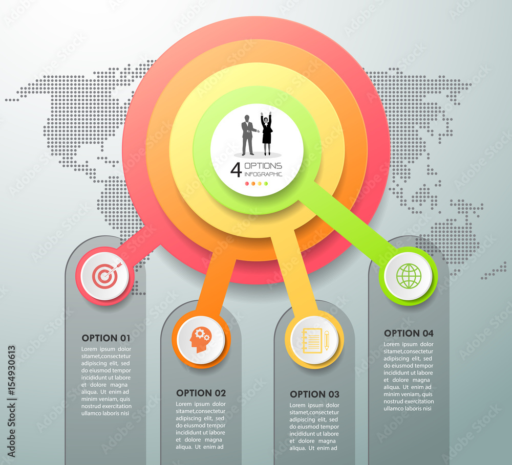 Design infographic template 4 options. can be used for workflow layout ...