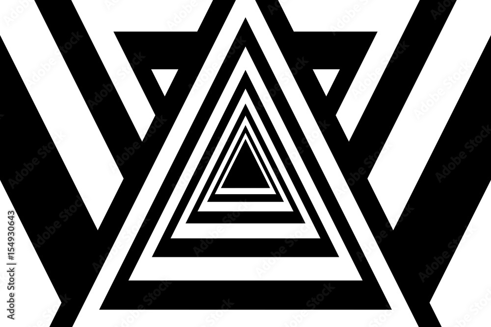 Triangles abstract black and white background Stock Vector | Adobe Stock