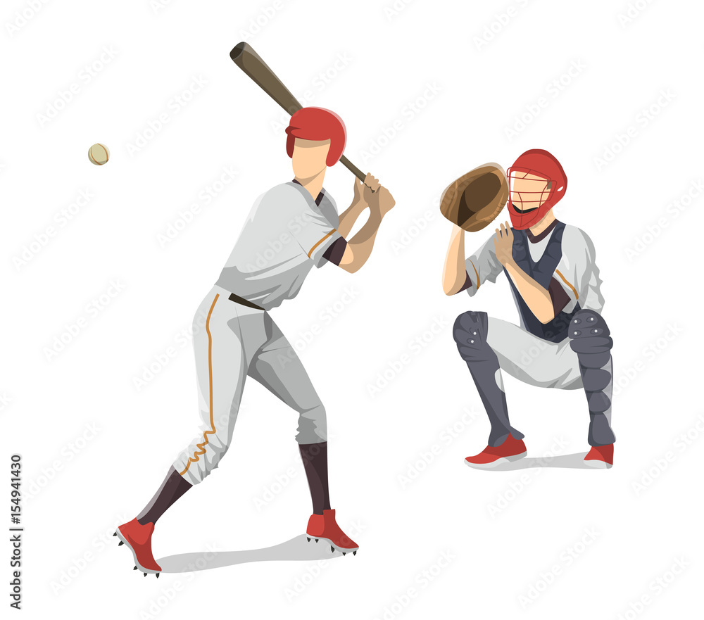Baseball players team Stock Vector | Adobe Stock