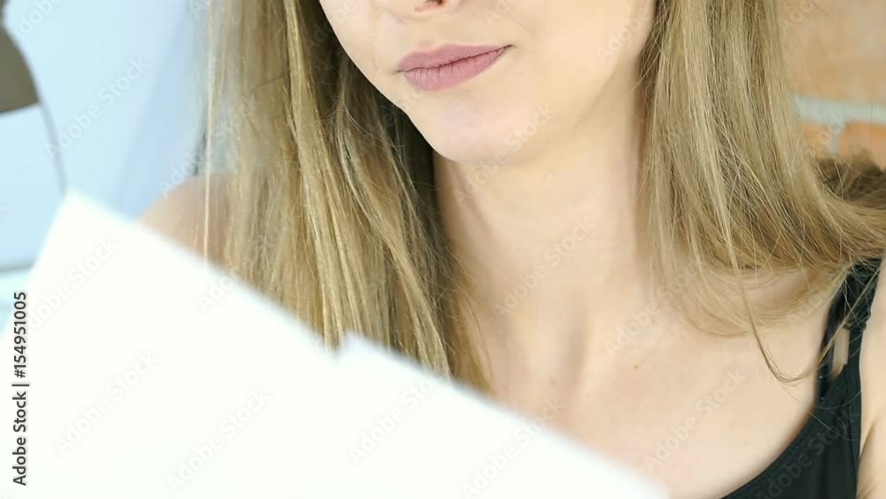 Girl crying while reading very sad letter, steadycam shot Stock Video ...