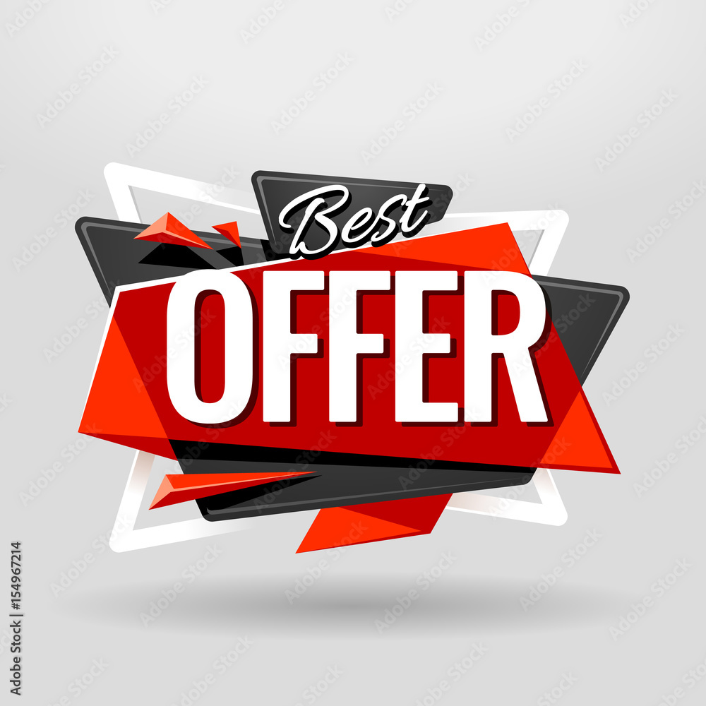 Best Offer Geometric Banner Stock Vector | Adobe Stock