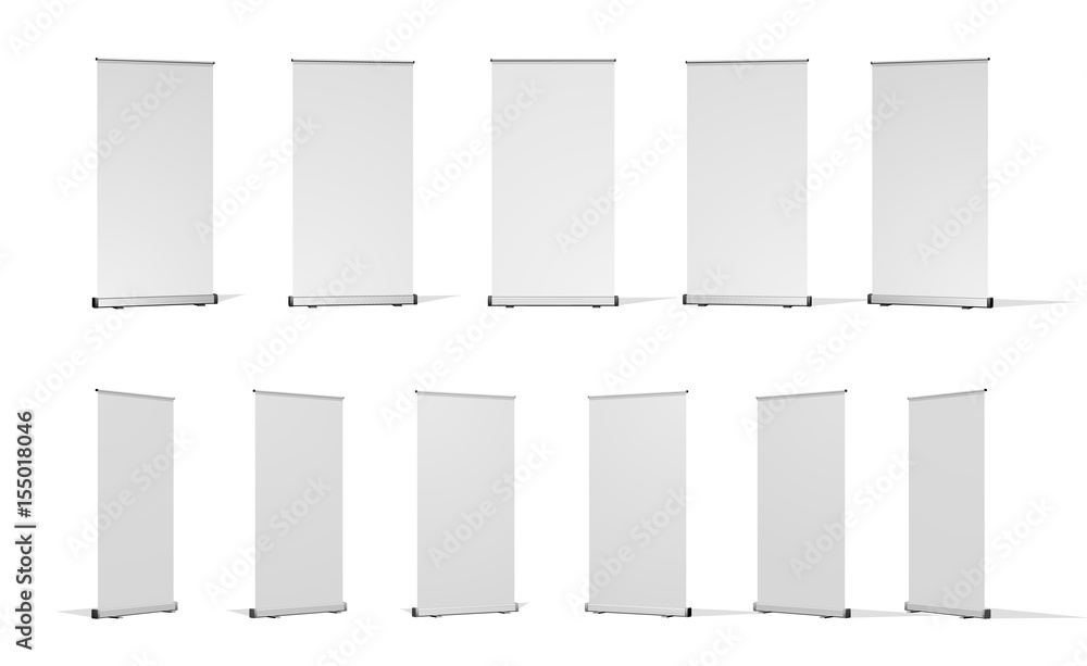 Set of Vertical Roll-up banner or an advertising banner. Different ...