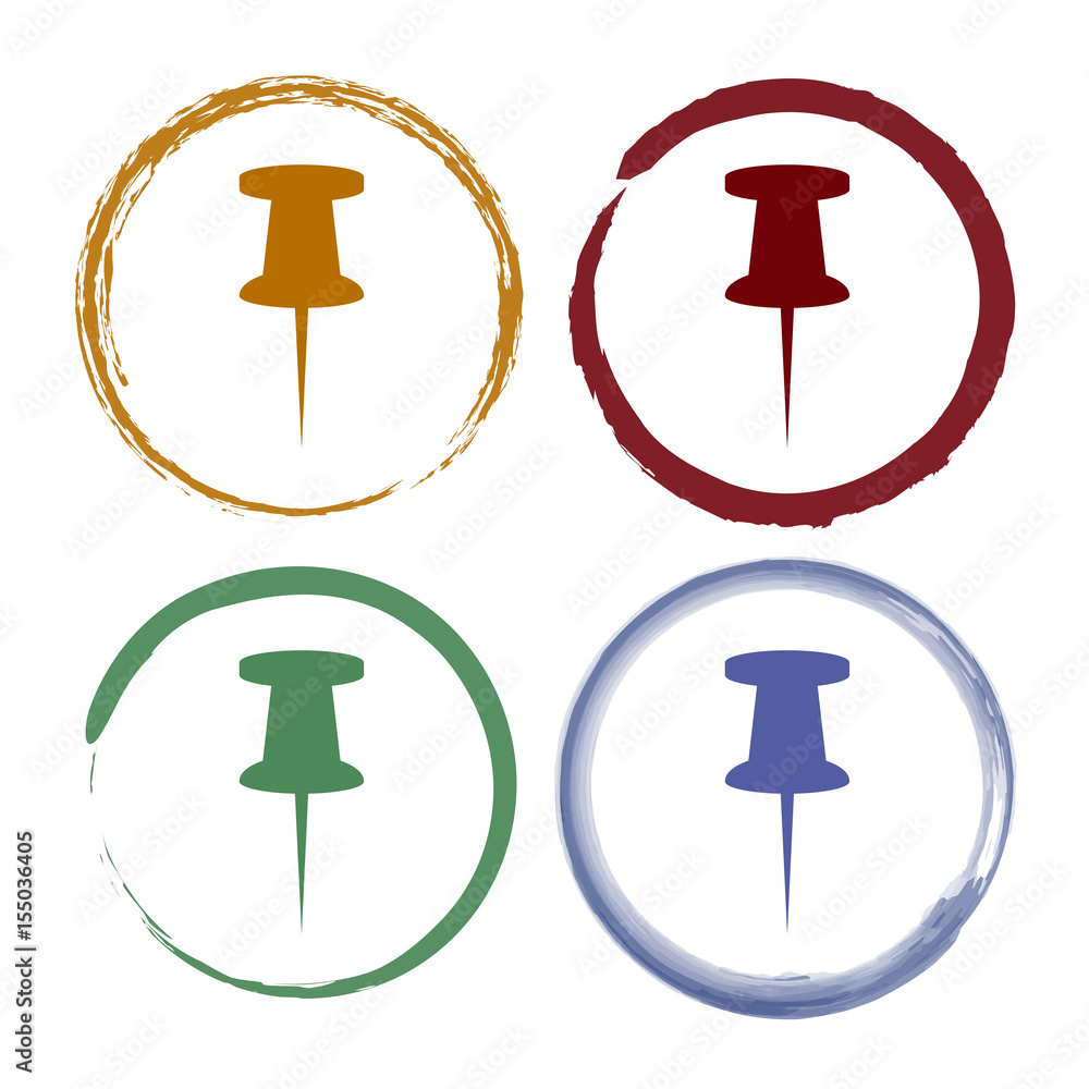 Vecteur Stock Pinselstrich Icon Set - Pinnadel | Adobe Stock