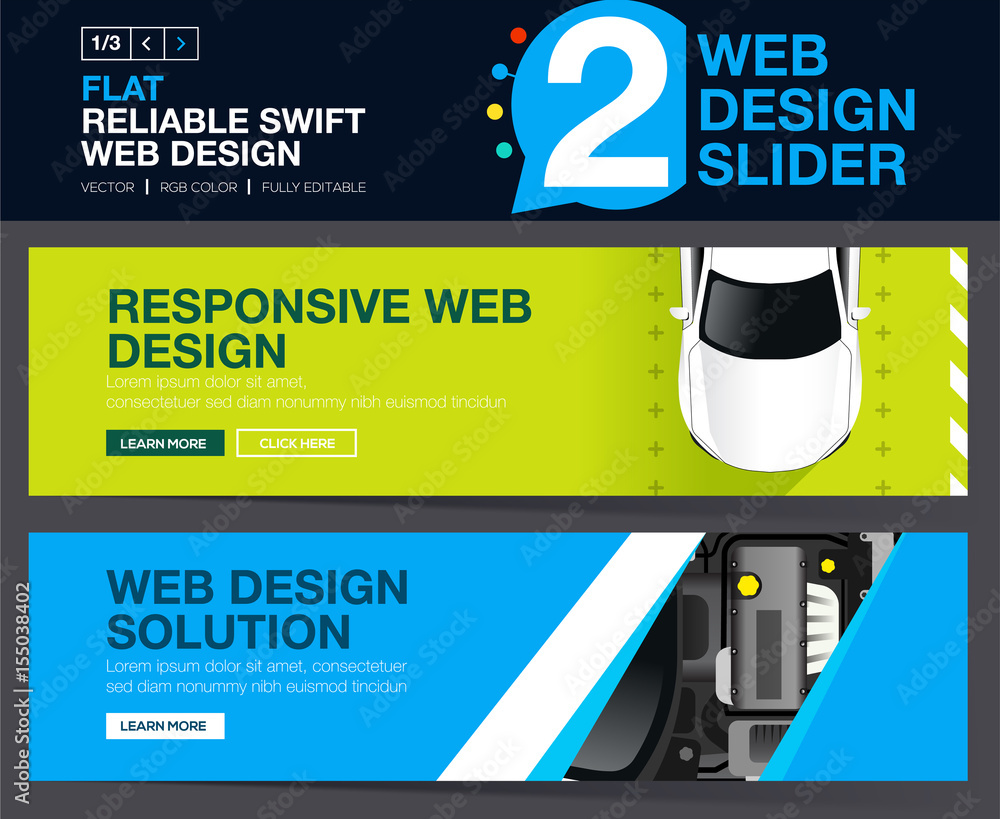 Web slider or banners design concepts for your Website. Stock Vector ...