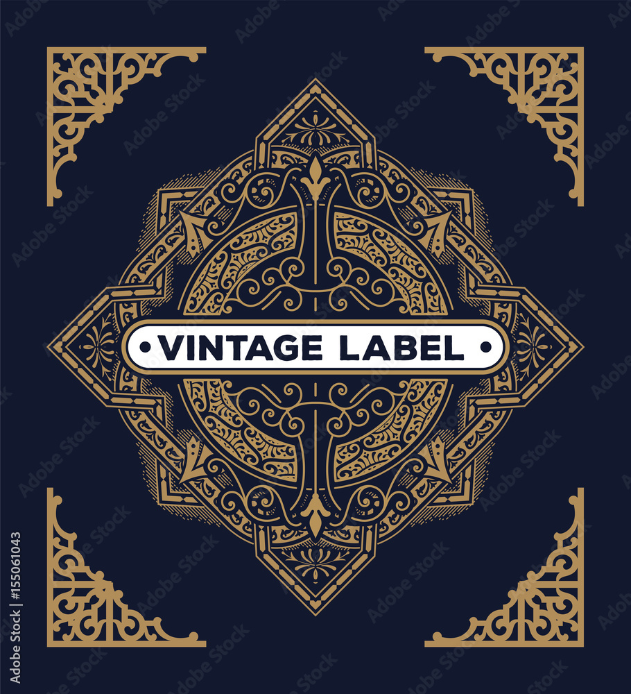 Baroque card, logo, label design Stock Vector | Adobe Stock
