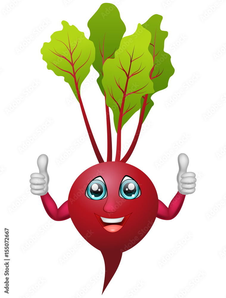 Cartoon beet giving thumbs up. Vector illustration Stock Vector | Adobe ...