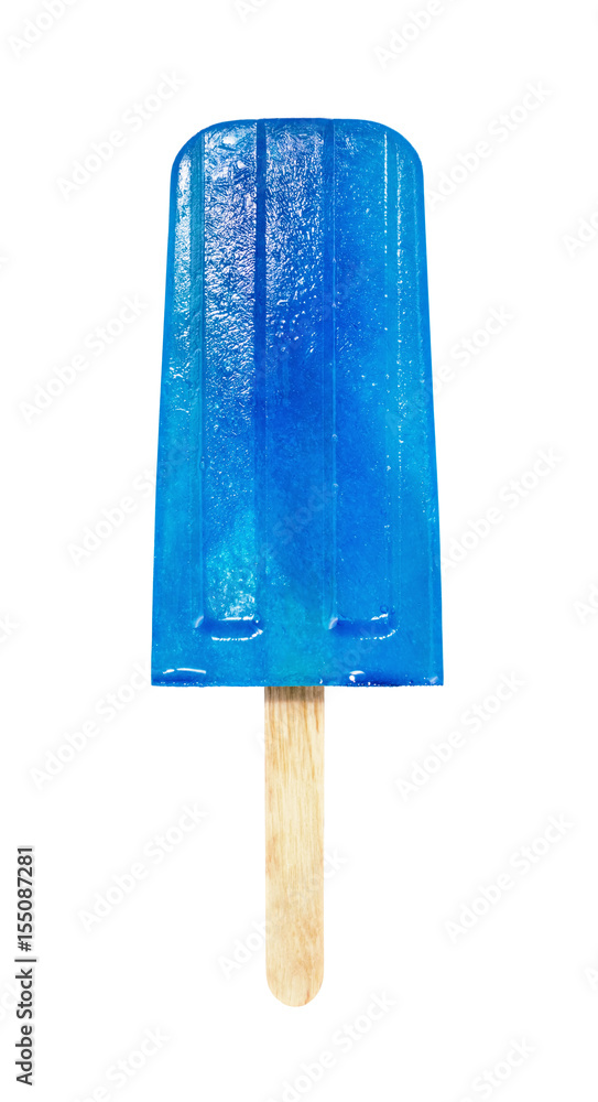 Blue Raspberry or Cotton Candy Popsicle on White Background Stock Photo ...