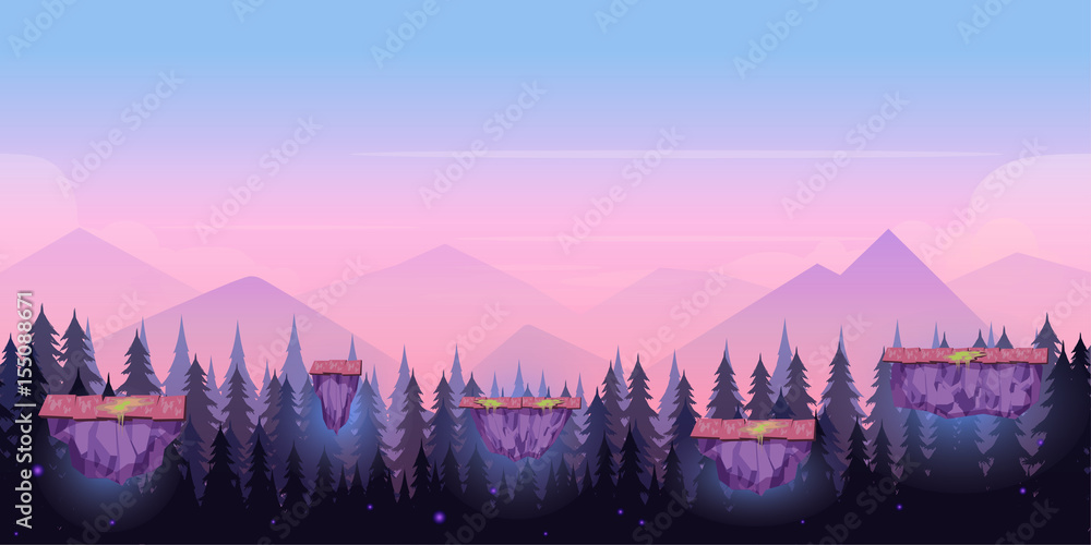 Cartoon Night Game Background , seamless background for games mobile ...