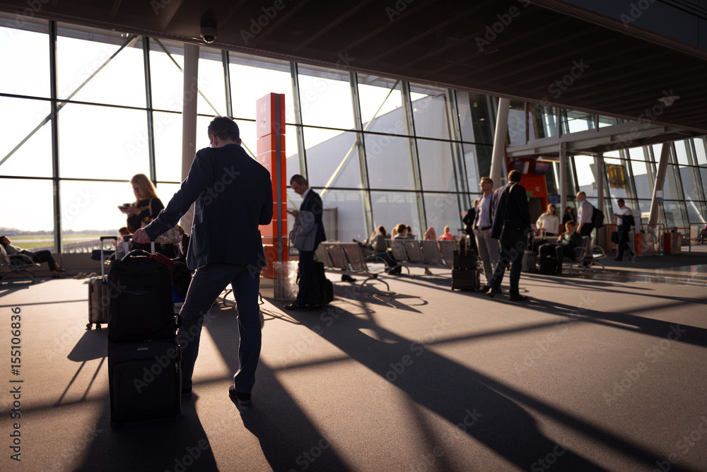 Waiting at the gate at the airport Stock Photo | Adobe Stock