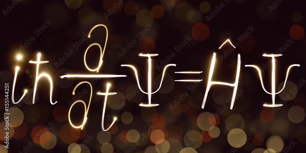 Physics, Schrodinger's formula, freezelight, bokeh, Schrödinger ...