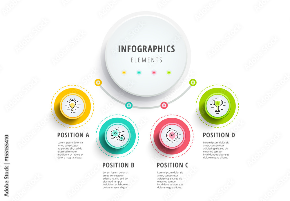 Circular 4-Step Infographic with Colorful Icons 1 Stock Template ...