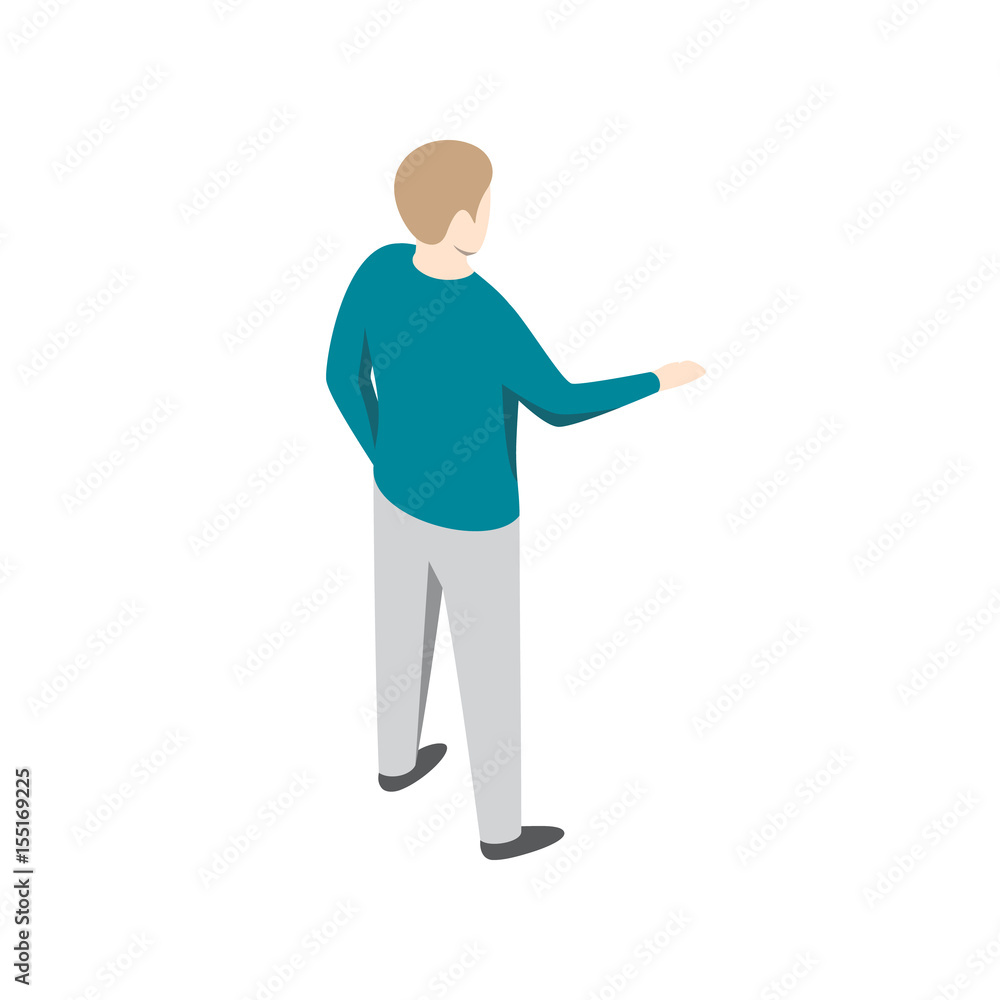 Show Man On White Background Stock Vector | Adobe Stock