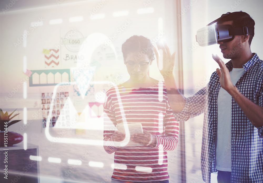 VR and Tablet Users in Classroom Stock Template | Adobe Stock