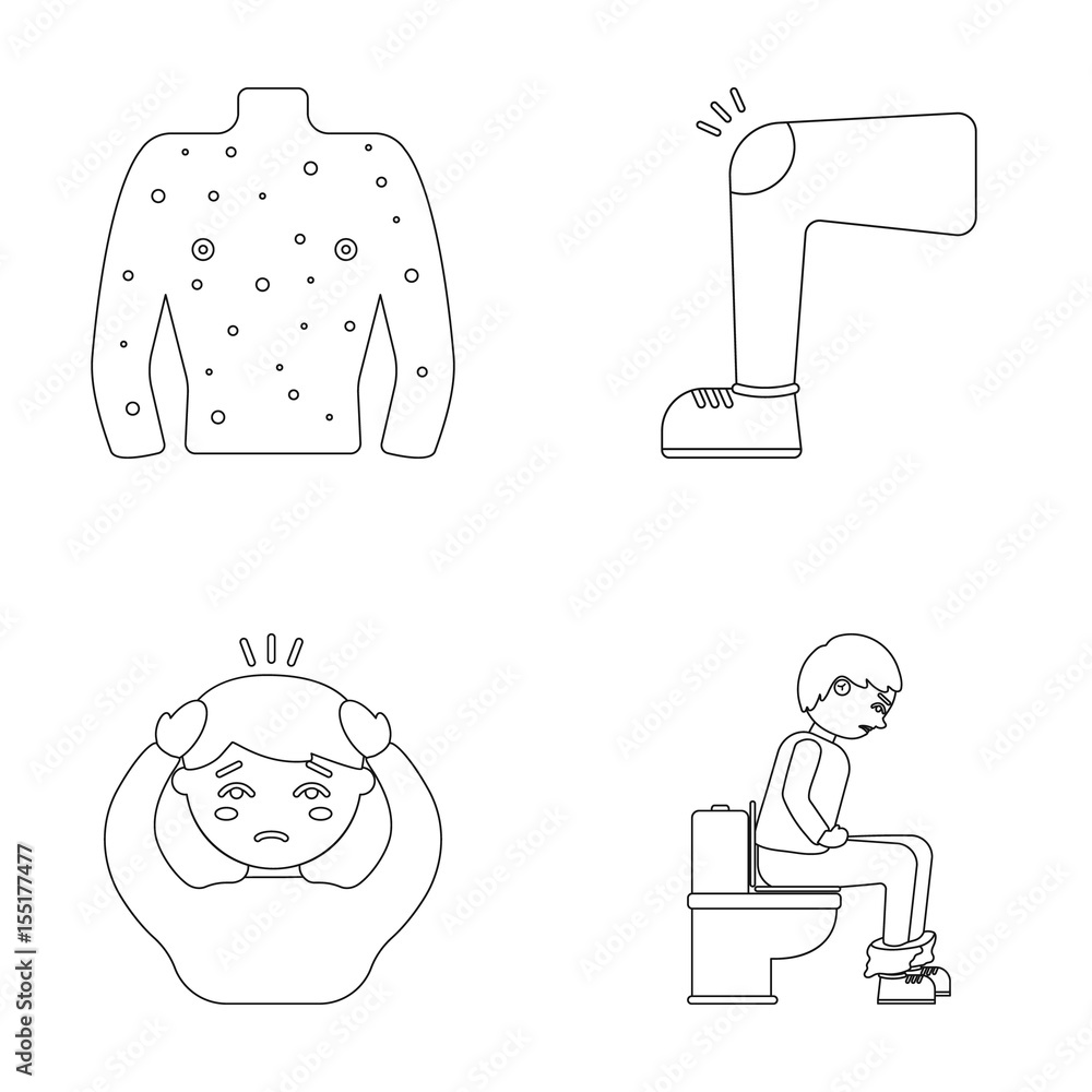 Vecteur Stock The human body is covered with ulcers, boils, a red rash ...