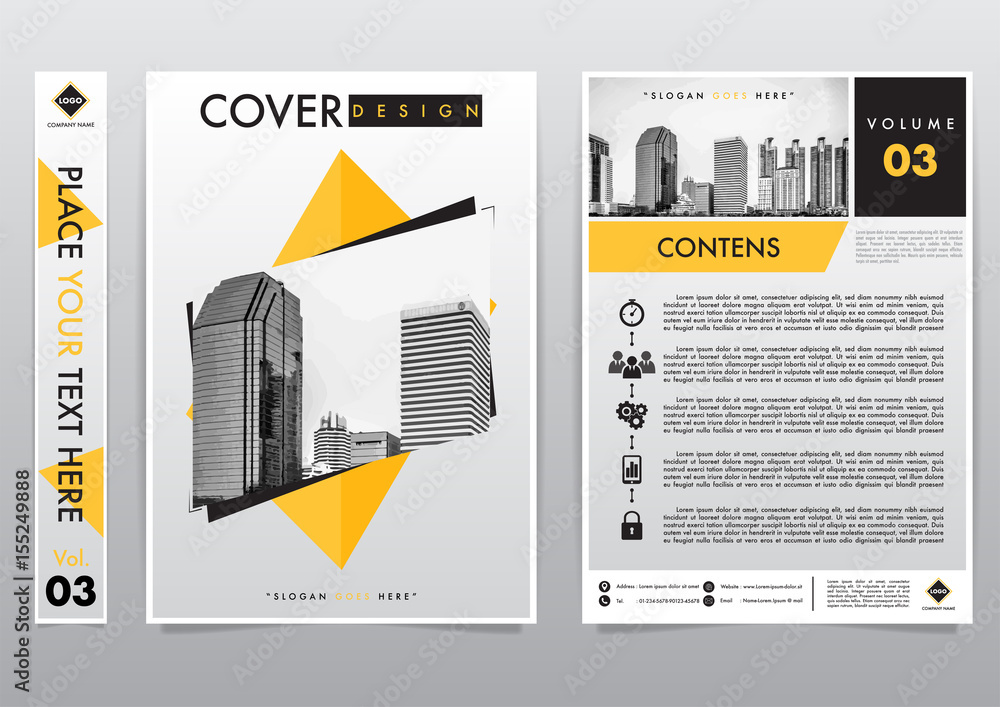 Cover page design template illustration.Business flyer poster magazineใ ...