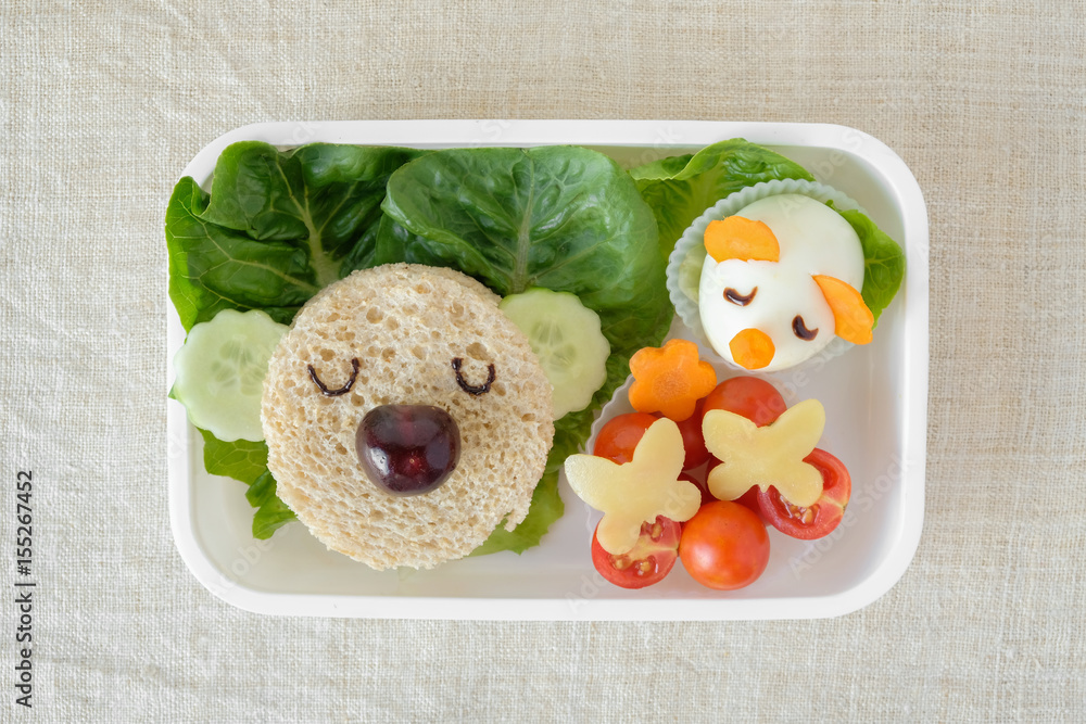 Koala bear lunch box, fun food art for kids Stock Photo | Adobe Stock