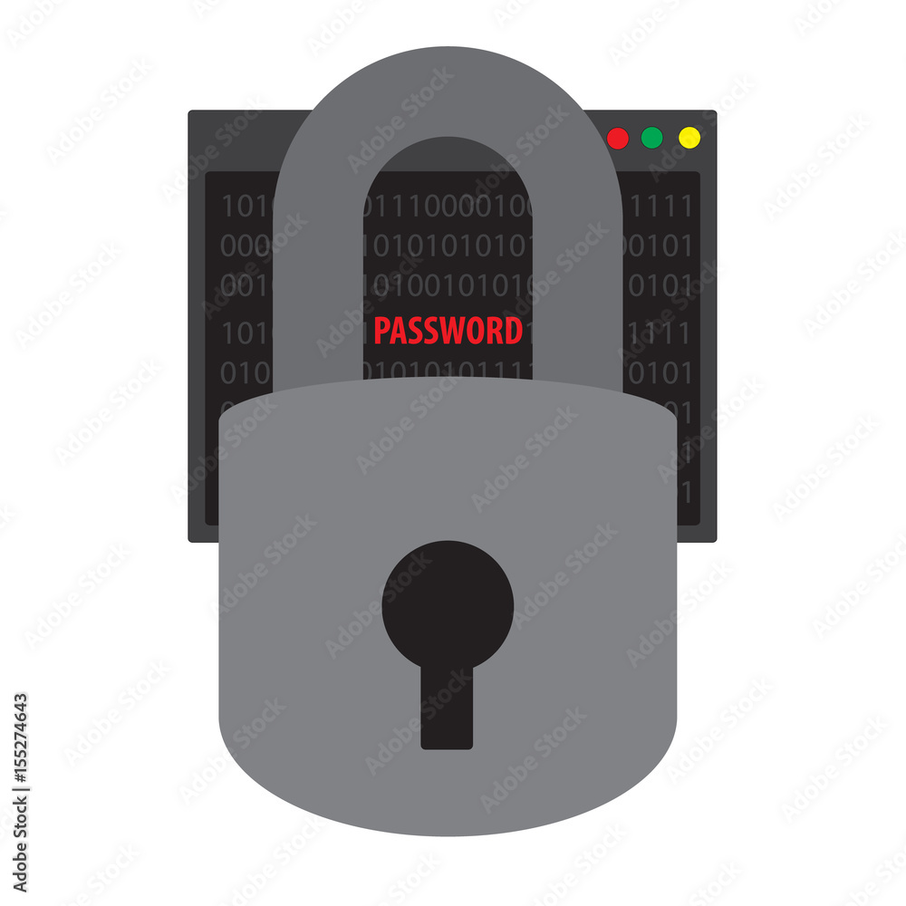 Cryptography of concept with big key lock and window program for ...