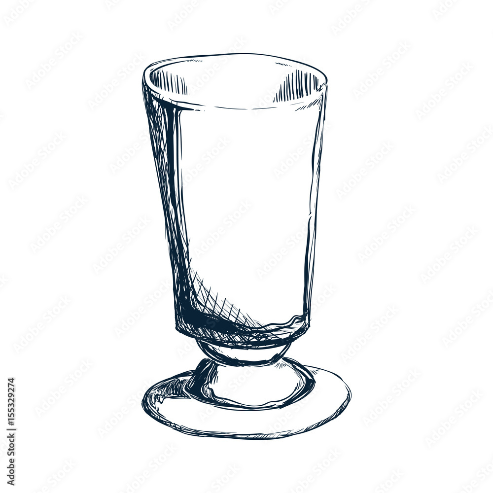 Empty glass draw icon vector illustration graphic design Stock Vector ...