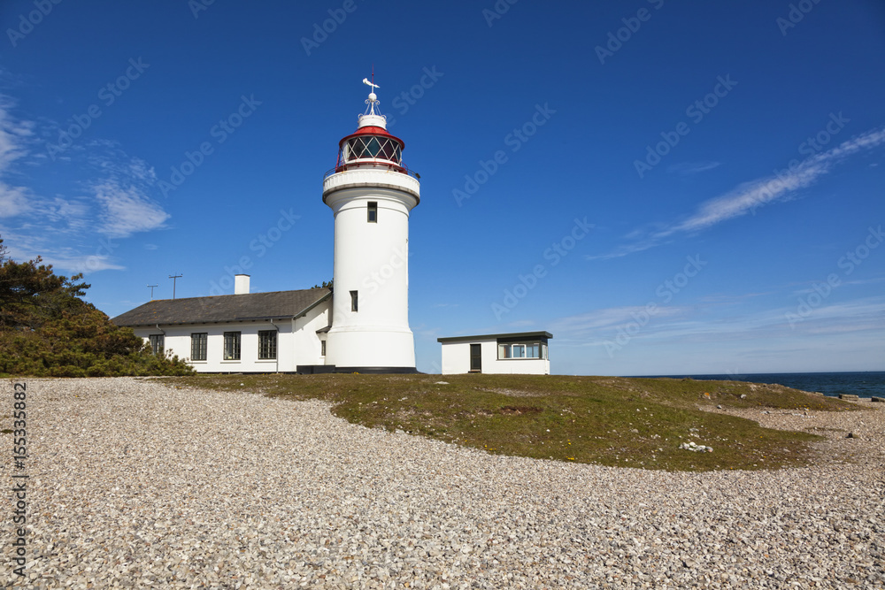 Sletterhage lighthouse, Helgenæs peninsula, Djursland, Denmark Stock ...