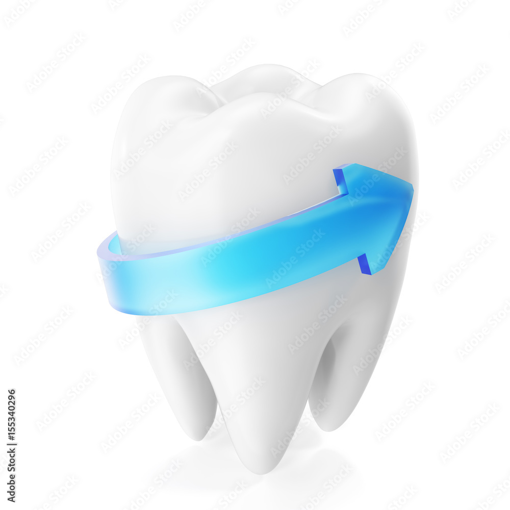 3D rendering sparkling white teeth isolated on white background. Dental ...