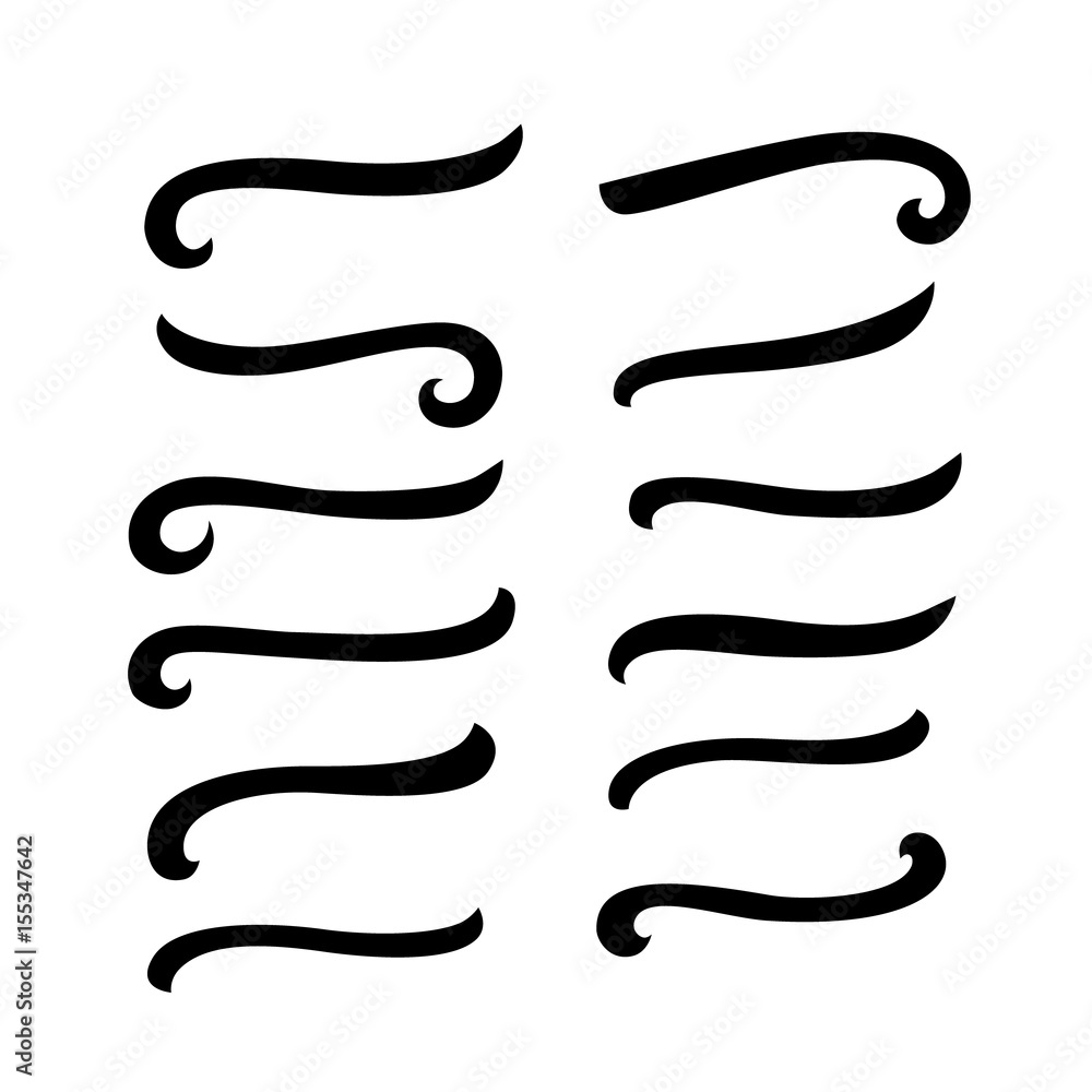 Set of hand written lettering underlines for your calligraphy text ...