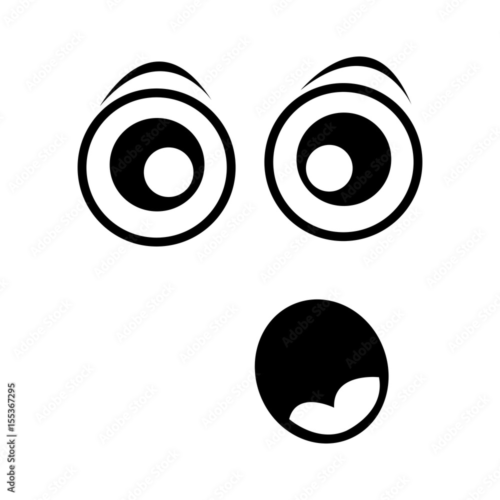surpresed emogy face kawaii character vector illustration design Stock ...