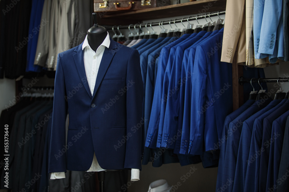 Stylish men's suit. Men's jacket on a mannequin. Men's Clothing ...