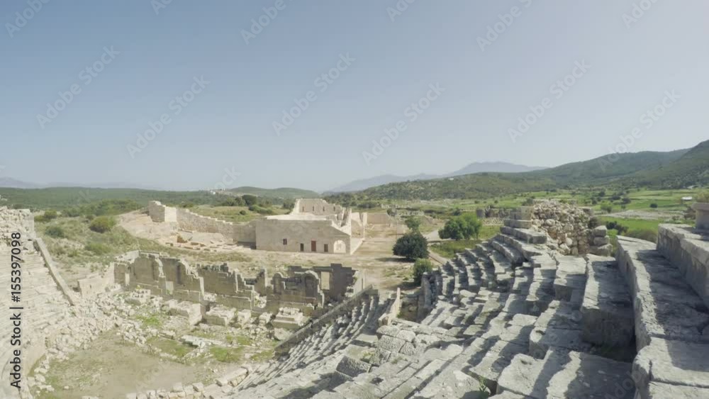 Turkey ancient Roman ruins. Built around 6000 BC. Ancient Christian ...