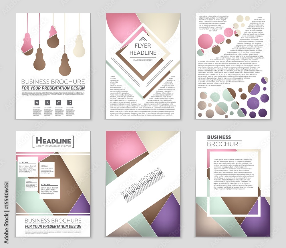 Abstract vector layout background set. For art template design, list ...