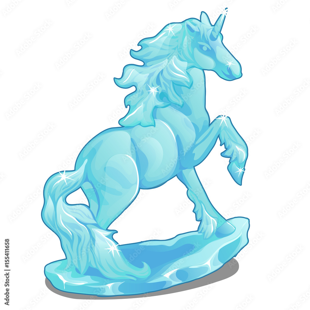 Ice figurine magical unicorn. Vector isolated Stock Vector | Adobe Stock