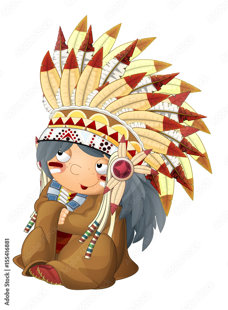 Cute Cartoon Indian Chief
