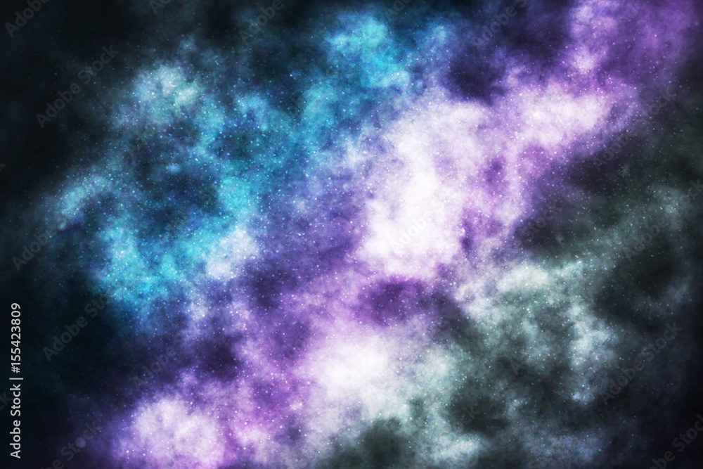 Vector realistic cosmic galaxy background. Concept of space, nebula and ...