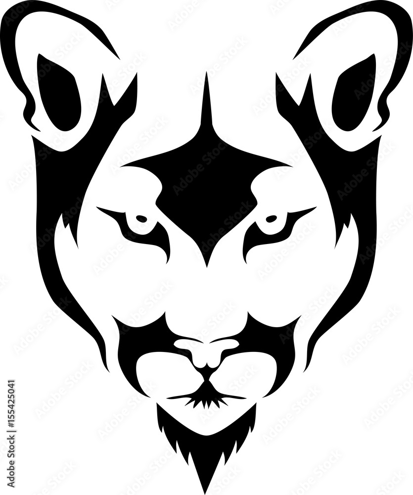Cougar head - stylized illustration Stock Vector | Adobe Stock