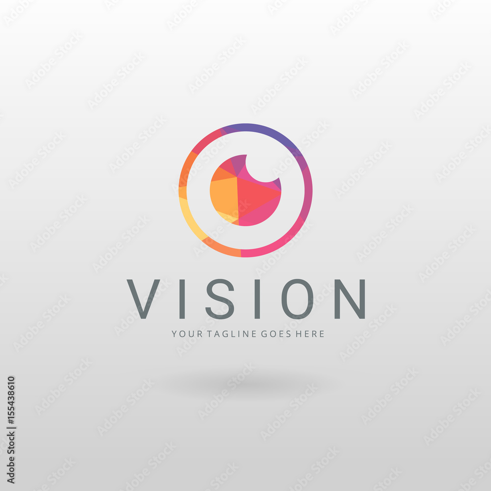 Vision logo. Polygonal Camera logotype Stock Vector | Adobe Stock