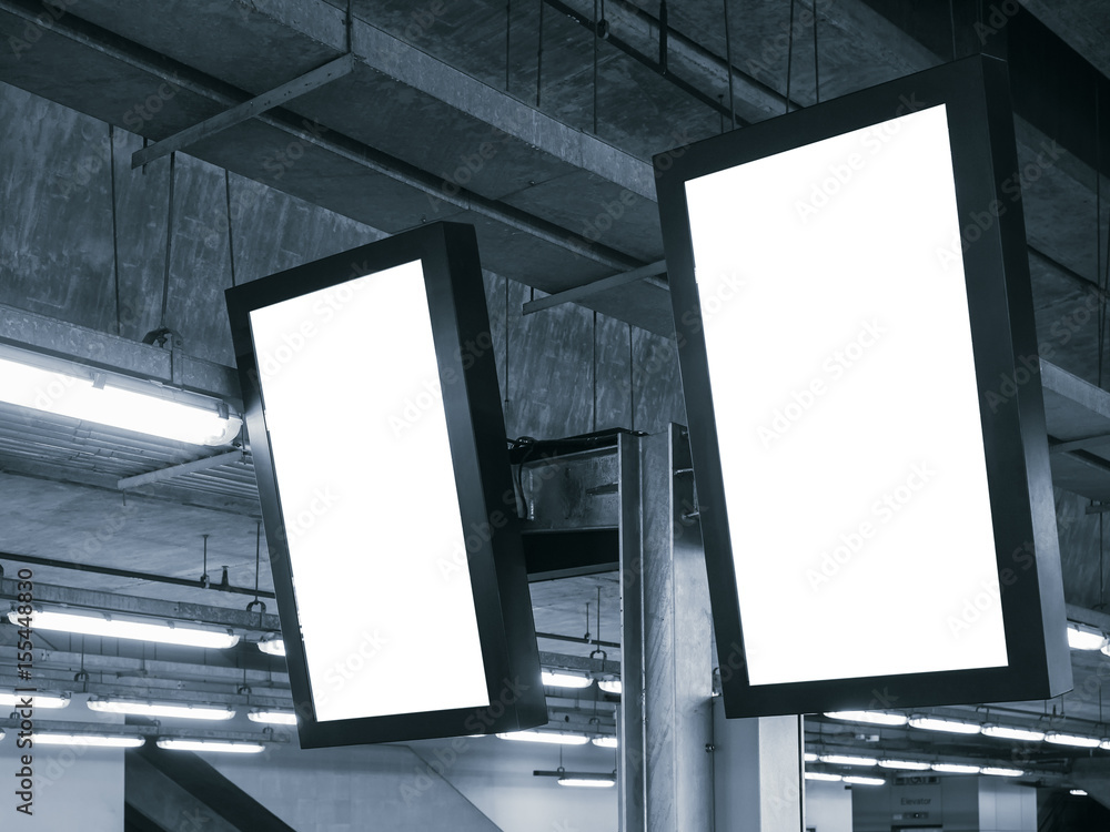 Blank mock up Light Box Template Vertical sign Media Display indoor ...