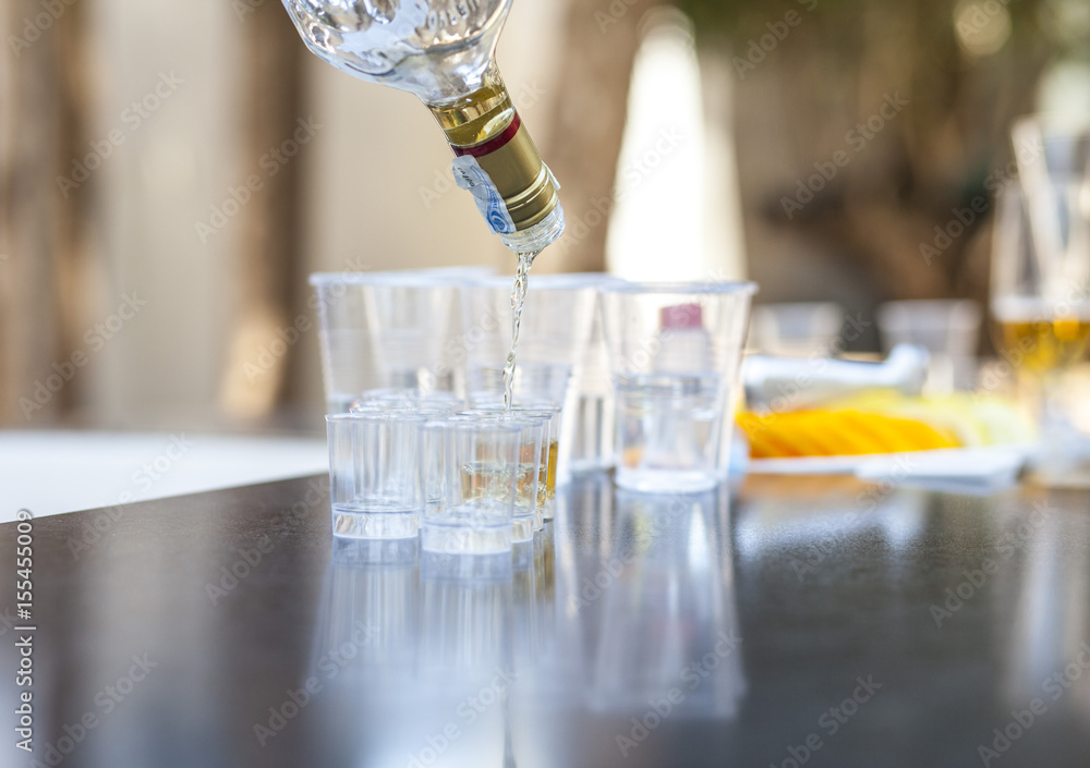 Vasitos de aguardiente de anis Stock Photo | Adobe Stock
