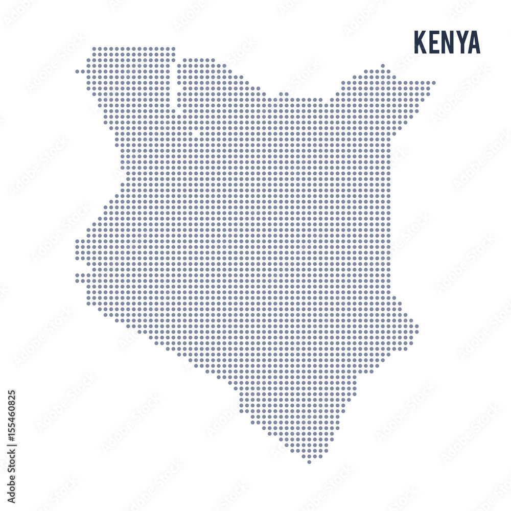 Vector dotted map of Kenya isolated on white background . Stock Vector ...