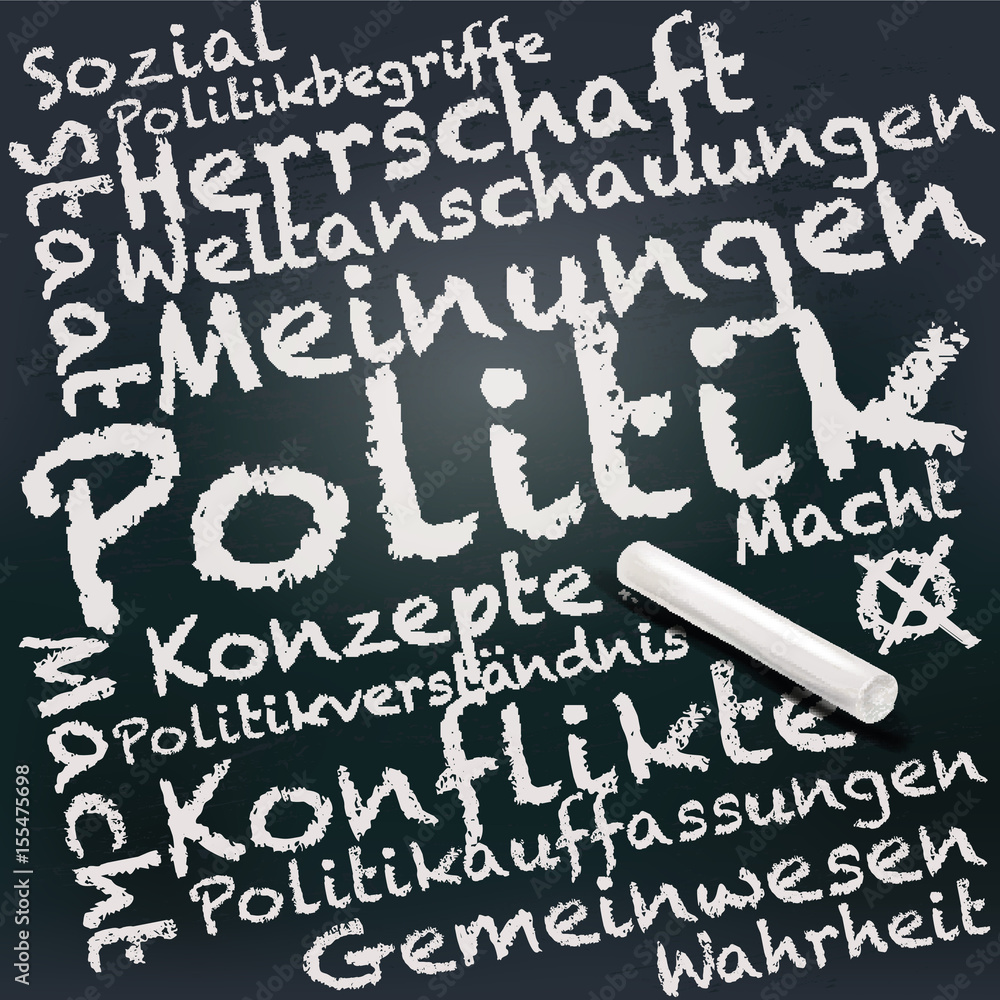 Tafel und Kreide mit Politik Stock Vector | Adobe Stock