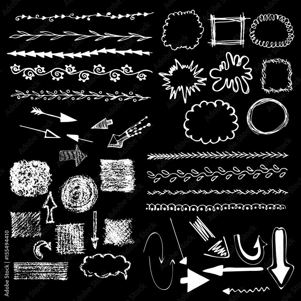 Vector hand drawn and digital collection of different speech bubbles ...