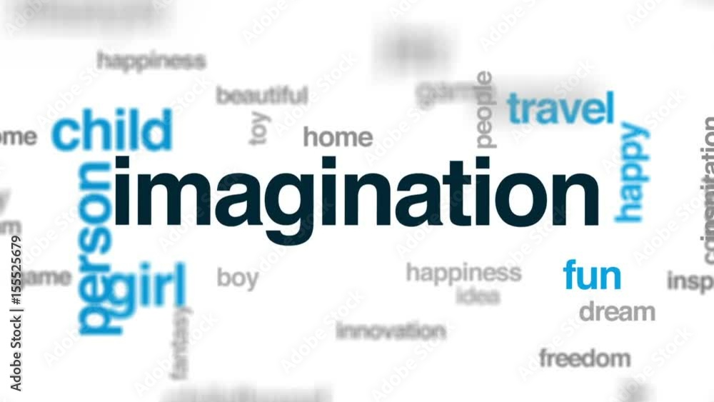 Imagination animated word cloud, text design animation. Stock Video ...