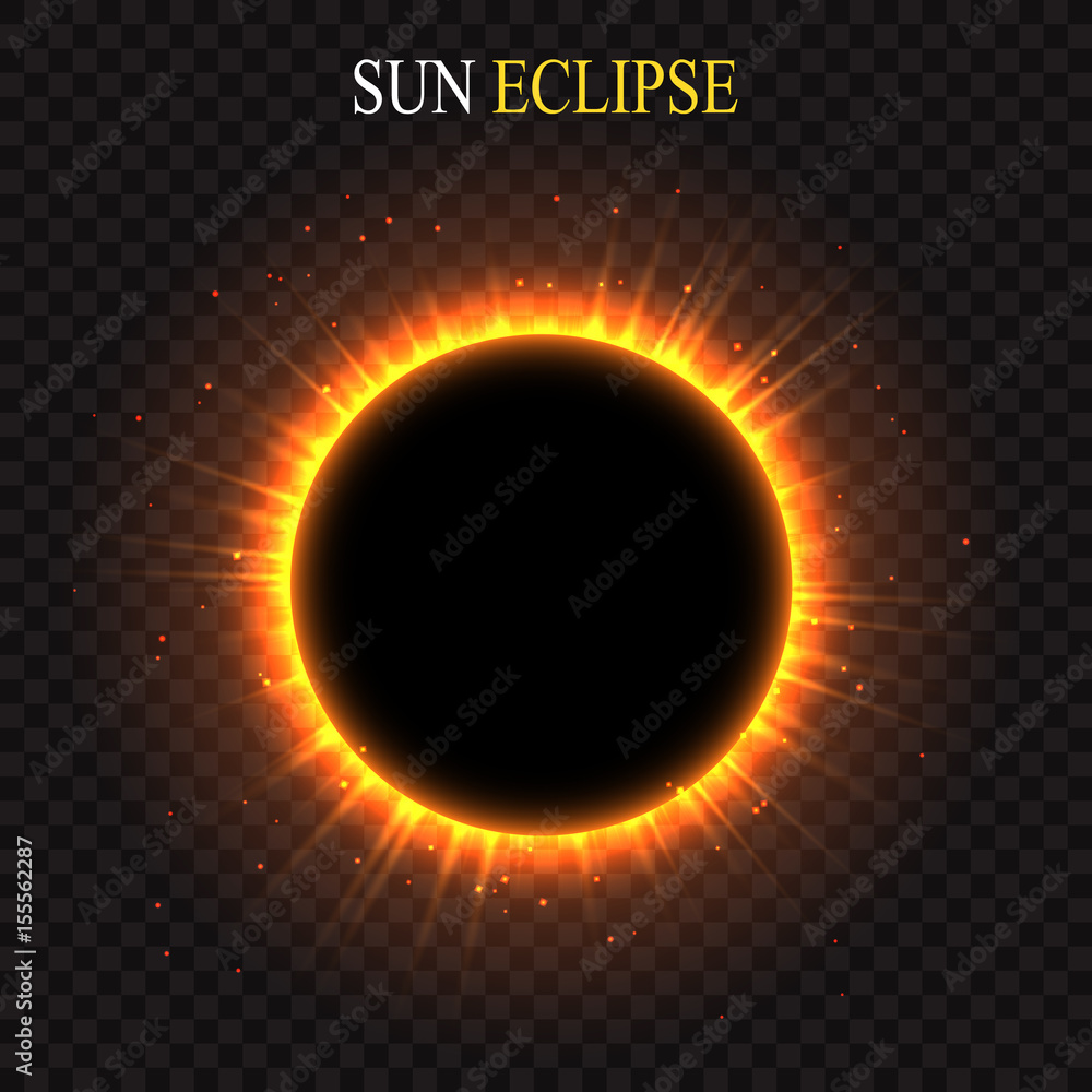 Abstract light effect with planet and shining sun. Space background ...