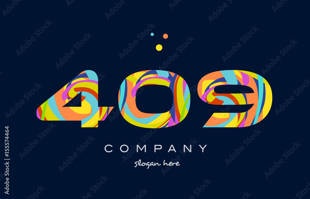 409 colorful digit number numeral logo icon Stock Vector | Adobe Stock