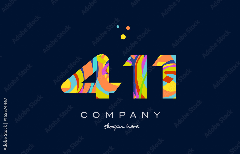 411 colorful digit number numeral logo icon Stock Vector | Adobe Stock