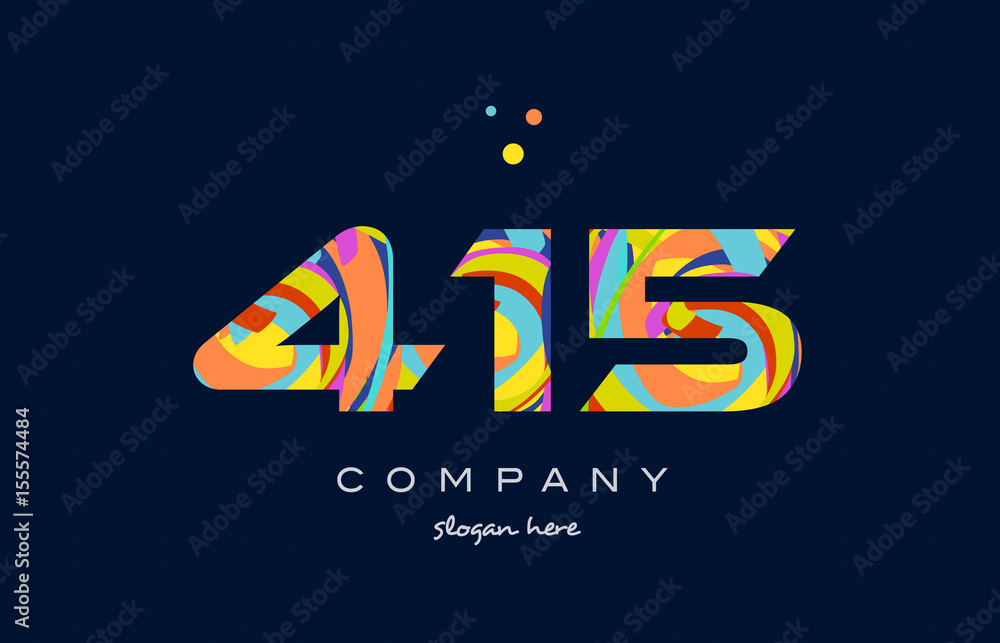 415 colorful digit number numeral logo icon Stock-Vektorgrafik | Adobe ...