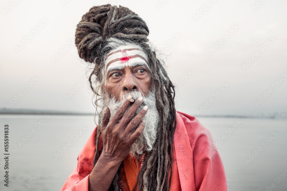 Sadhu Smoking