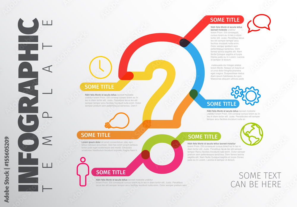 Colorful Question Mark Infographic Layout Stock Template | Adobe Stock